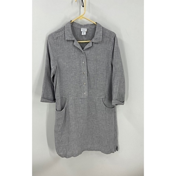 Kenar | Dresses | Kenar 0 Linen Gray Boxy Fit Dress M | Poshmark